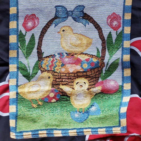 Easter | Dining | Spring Chicks In Easter Egg Basket Woven Fabric Table ...